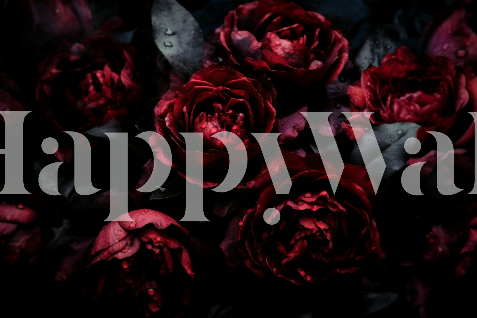 Dark Burgundy Baroque Roses Wallpaper - Happywall