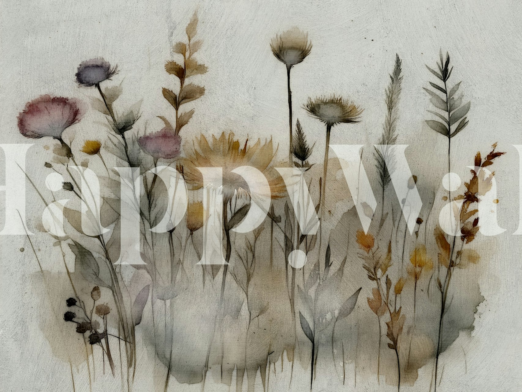 Muted Floral Watercolor Wallpaper