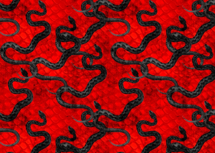 Red Snake Skin Decorative Wallpaper