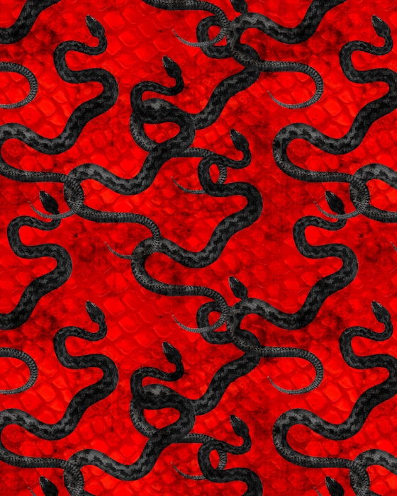 Red Snake Pattern Wallpaper