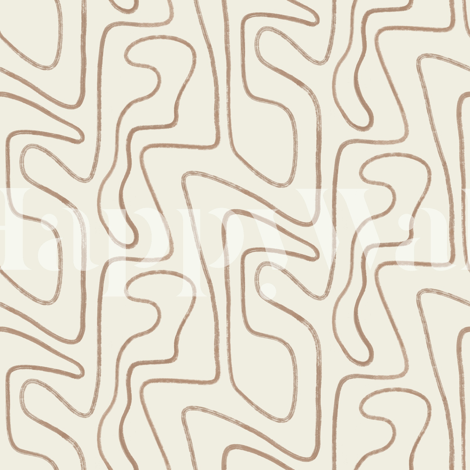 Tan Abstract Lines Wallpaper for Modern Decor
