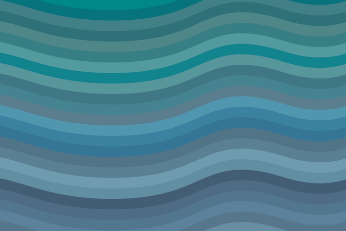 Ocean Blue Wavy Striped Wallpaper