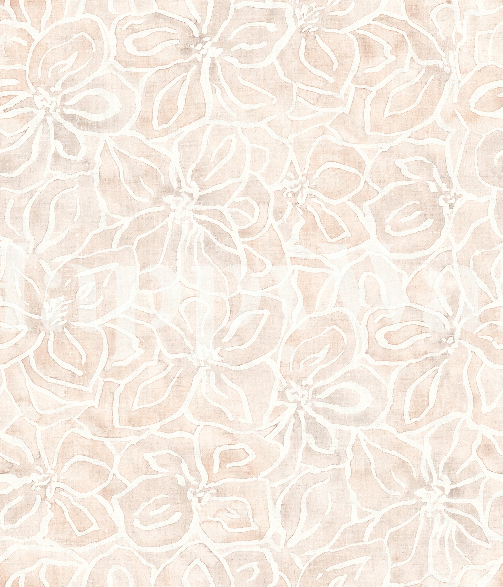 Beige Floral Minimalist Wallpaper