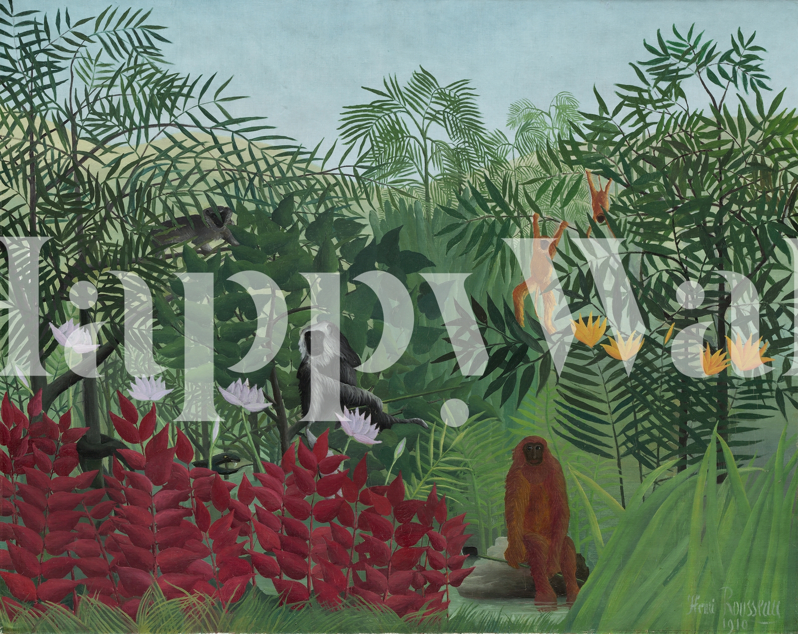 Henri Rousseau Tropical Forest With Monkeys