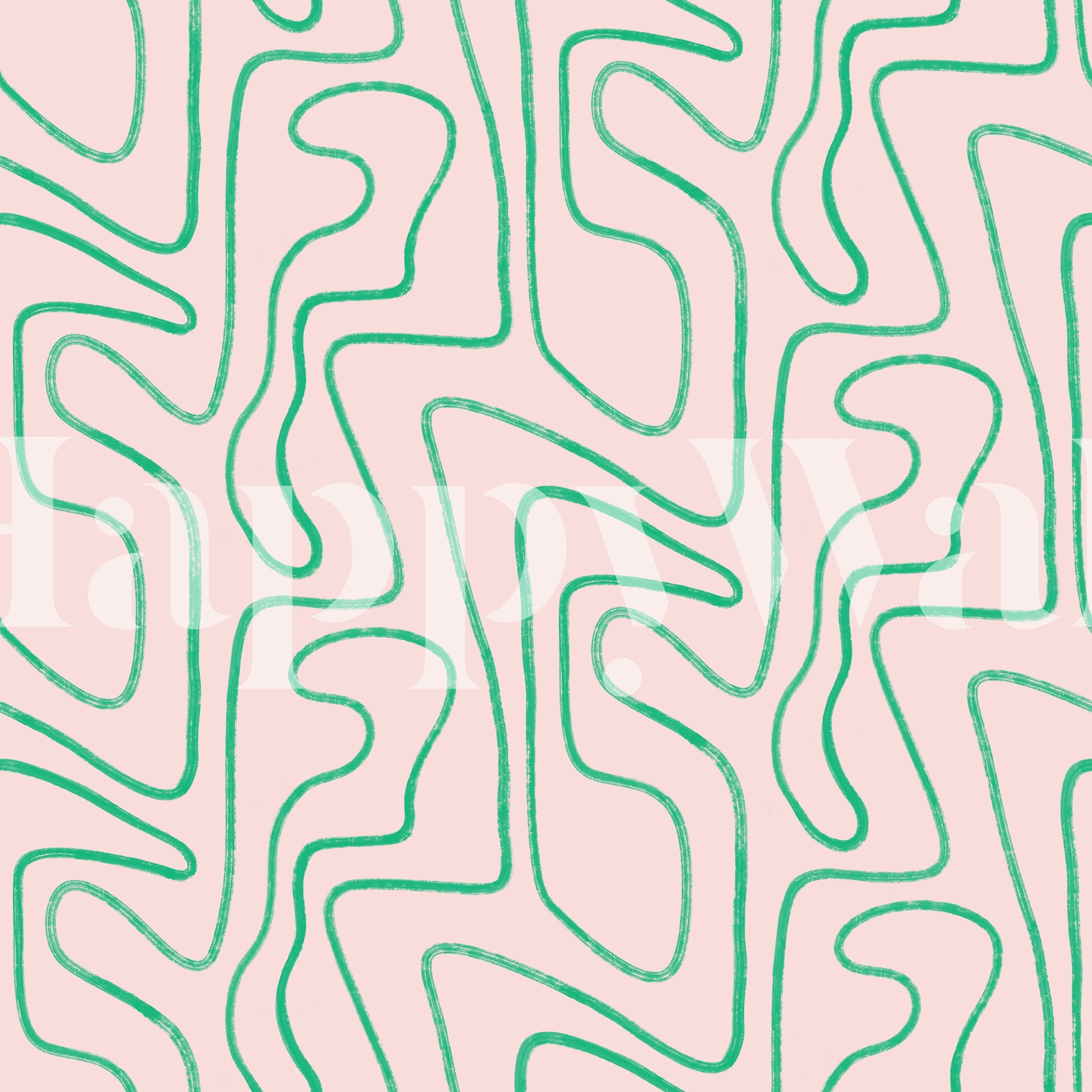Abstract Pink and Green Line Wallpaper