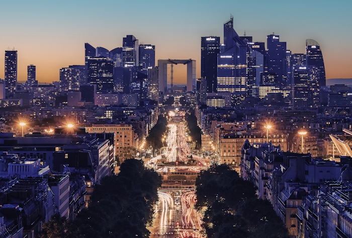 La Defense Cityscape Wallpaper at Sunset