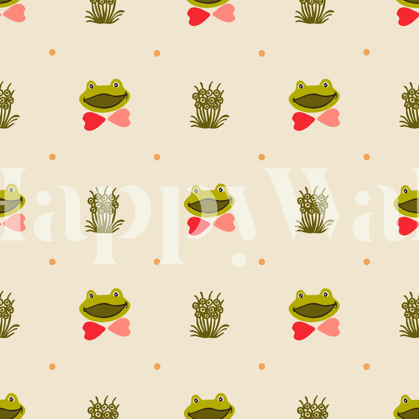 Happy Frog Beige Wallpaper