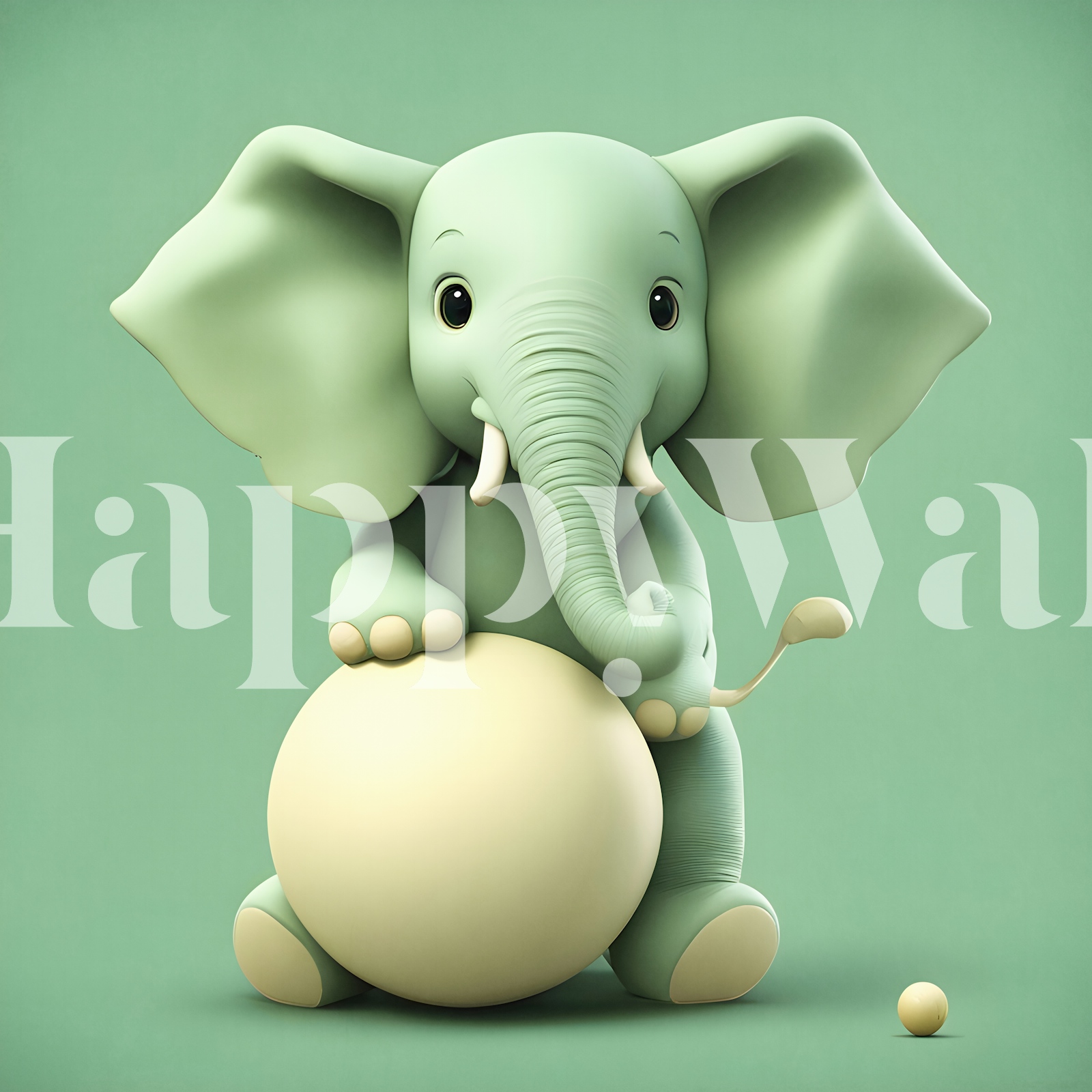 Green Little Elephant Wallpaper | Happywall