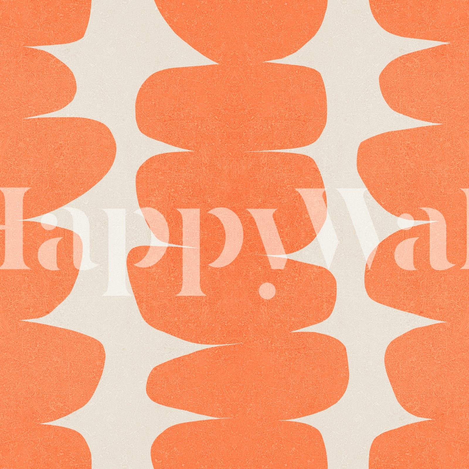 MID-CENTURY ZEN ORANGE PEBBLES WALLPAPER wallpaper | Happywall