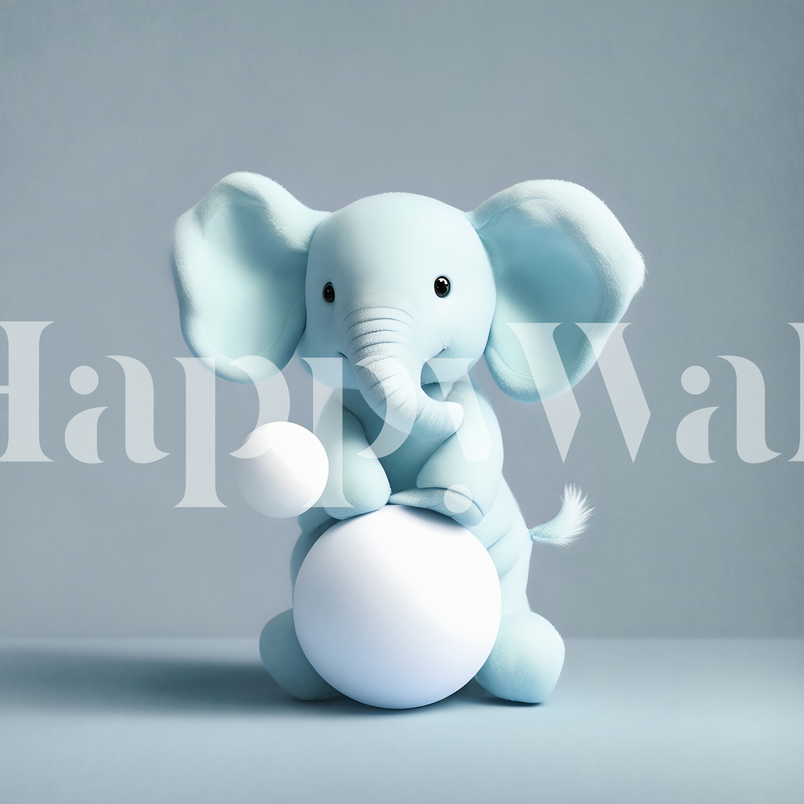 Light Blue Little Elephant Wallpaper - HappyWall.com