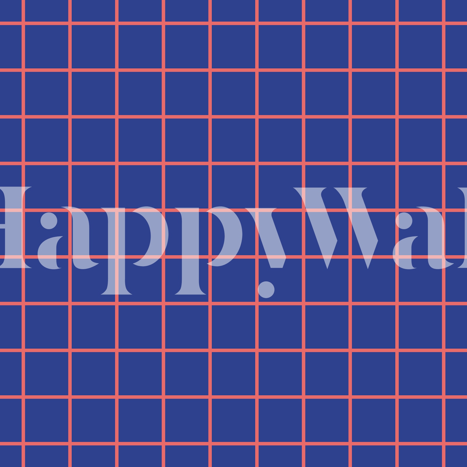 Navy Blue Geometric Grid Wallpaper