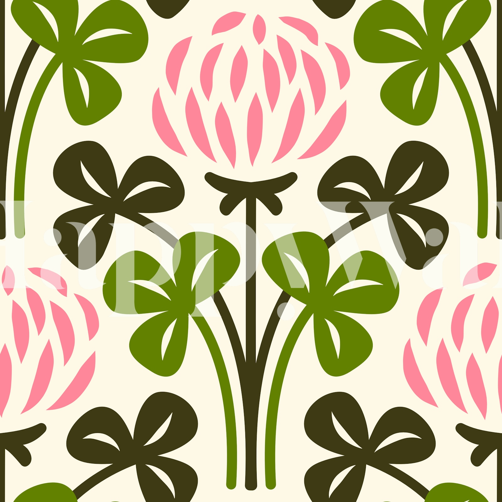 Pink Clovers Pattern - Happywall