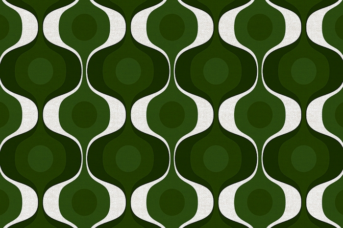 Green Retro 70s Fashion Wallpaper - Happywall