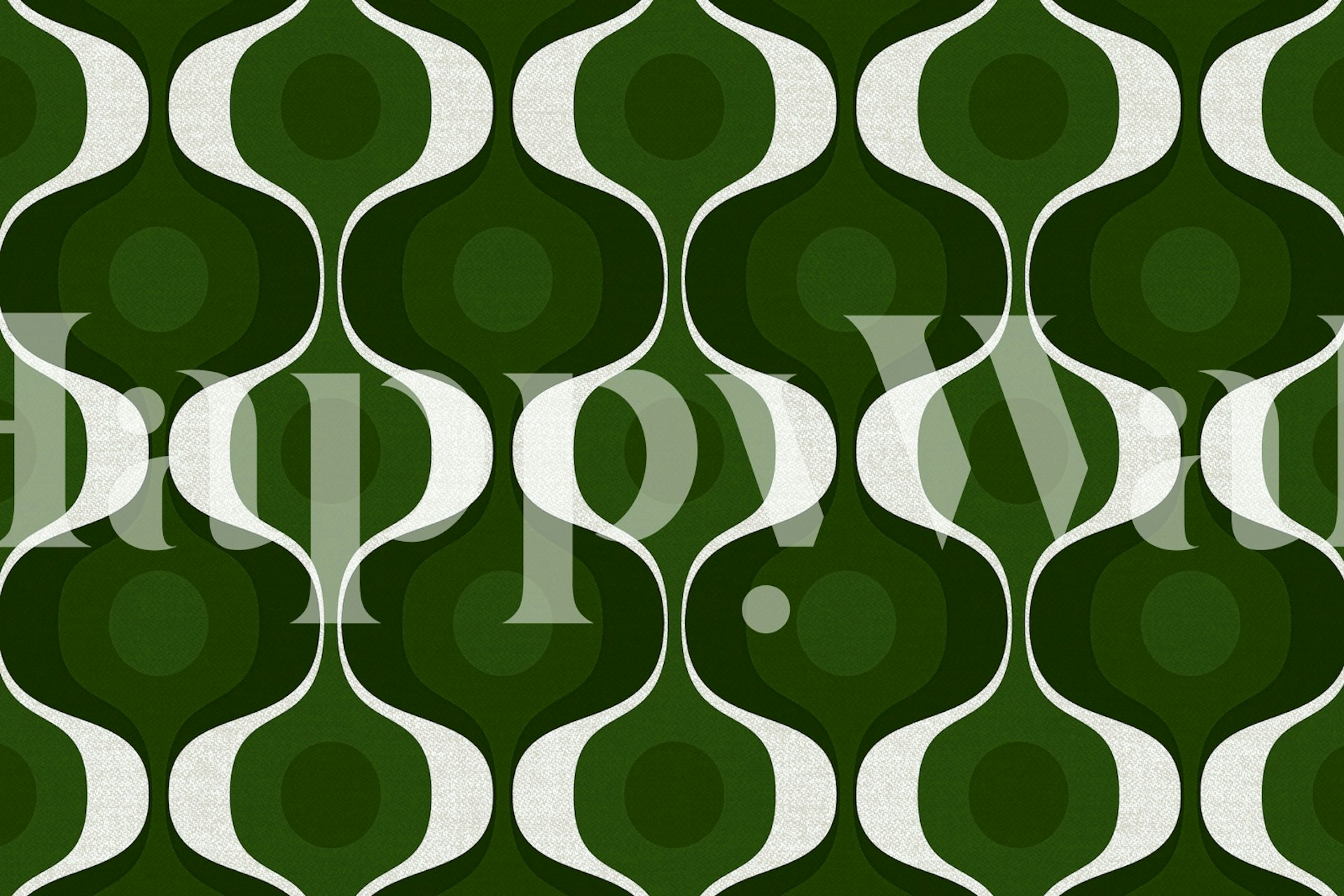 Green Retro 70s Fashion Wallpaper - Happywall