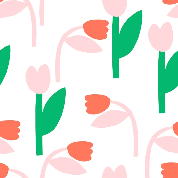 Spring cut out flowers wallpaper | Happywall