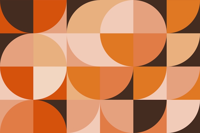 Mid Century Geometric Orange Wallpaper Pattern