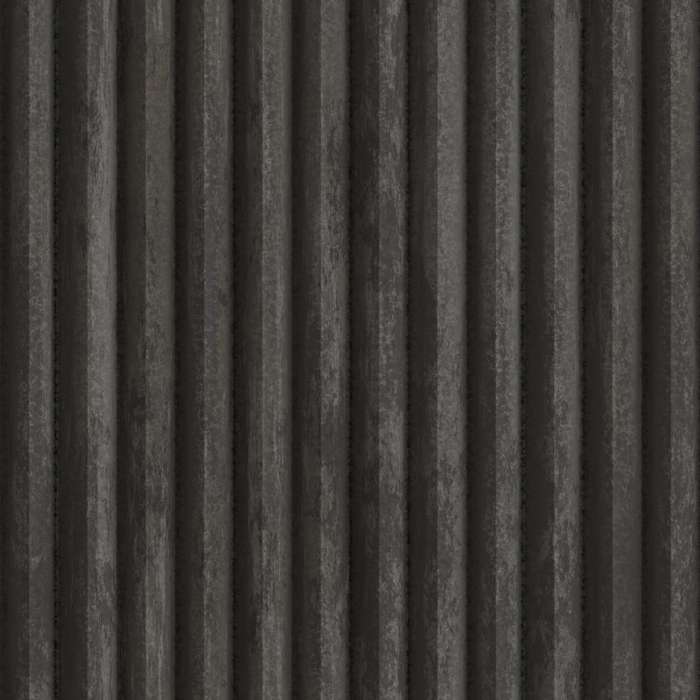 Urban Grit Fusion Corrugated Steel Grey Wallpaper