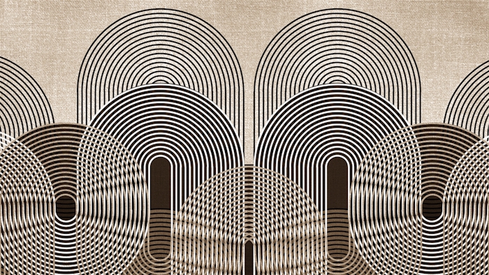 Arch Circle Line Contemporary Wallpaper - Happywall