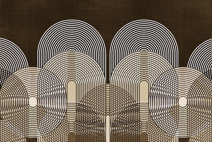 Neutral Arch Circle Line Art Wallpaper