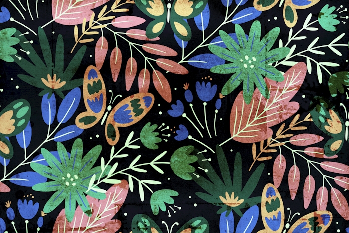 Midnight Spring Garden Wallpaper - Happywall