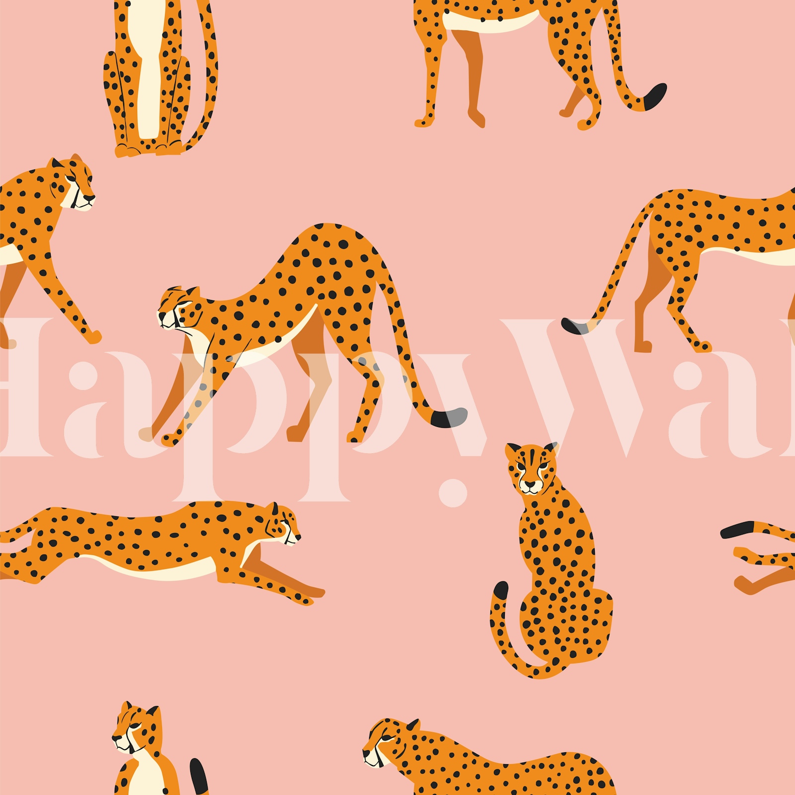Cheetas on Pink wallpaper | Happywall