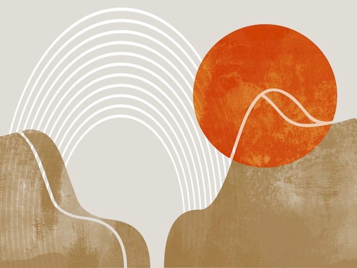 Arch Circle Line Art Sunshine - Happywall