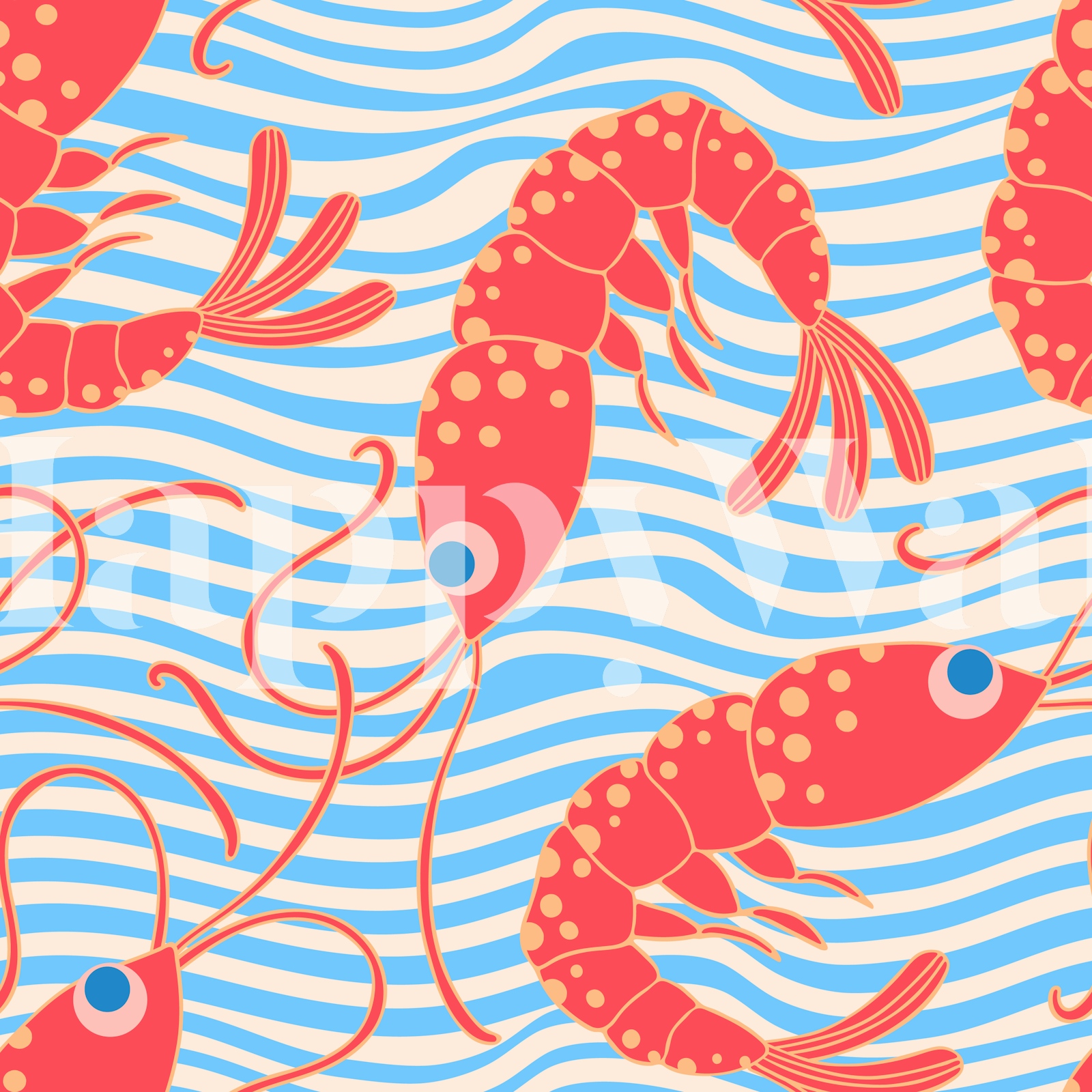 Shrimps Coastal Seafood Wallpaper