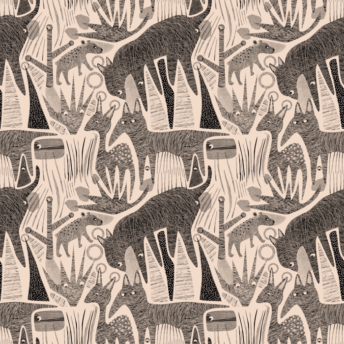 Black and White Animal Print Wallpaper