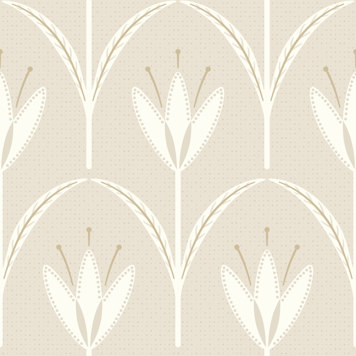 Classical Simple Flowers Cream - Happywall.com