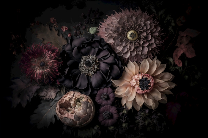 Dark Floral Wallpaper for Elegant Interiors