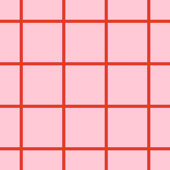 Red on Pink Grid Wallpaper - Happywall