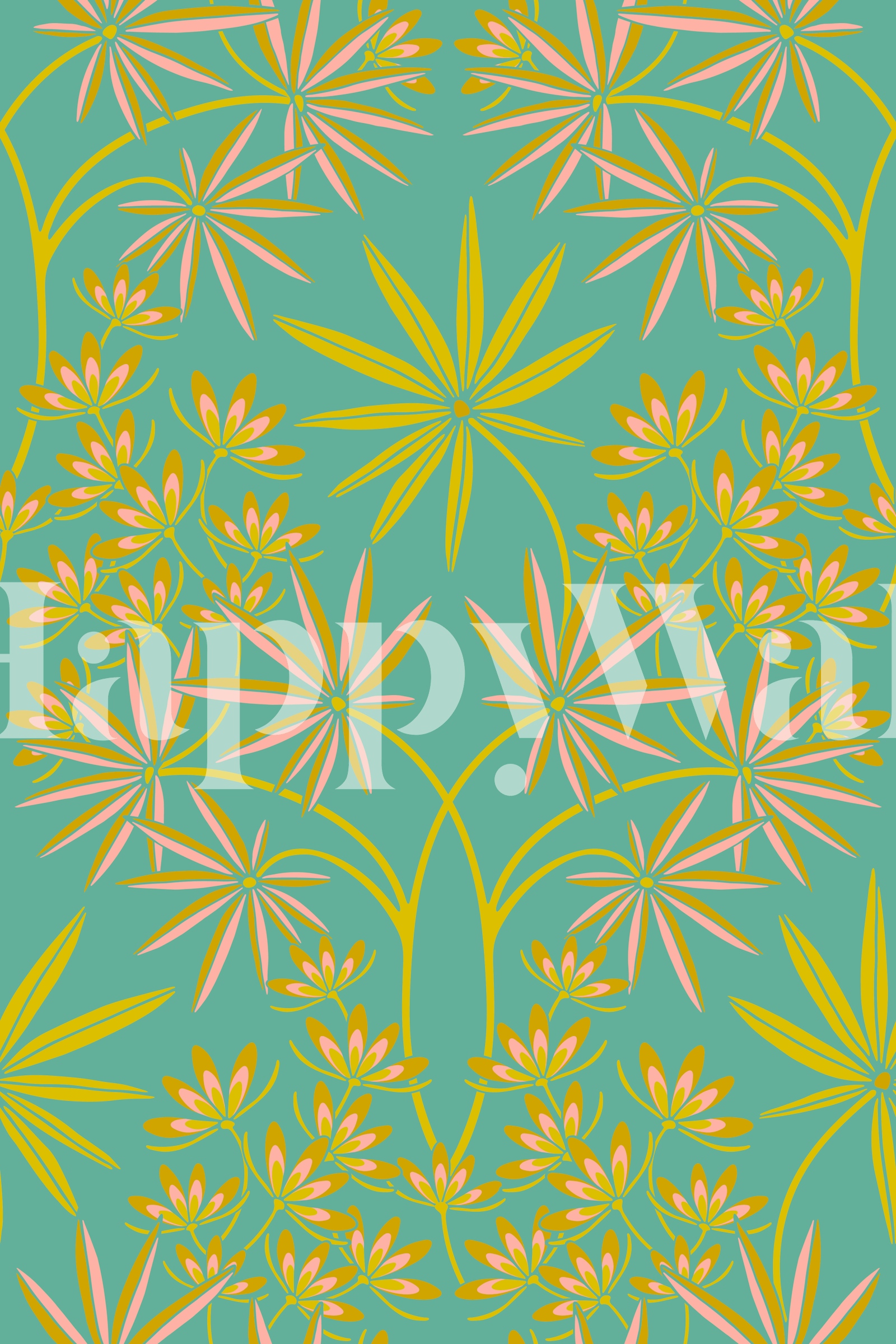Glamour Tropical Floral Damask - Happywall