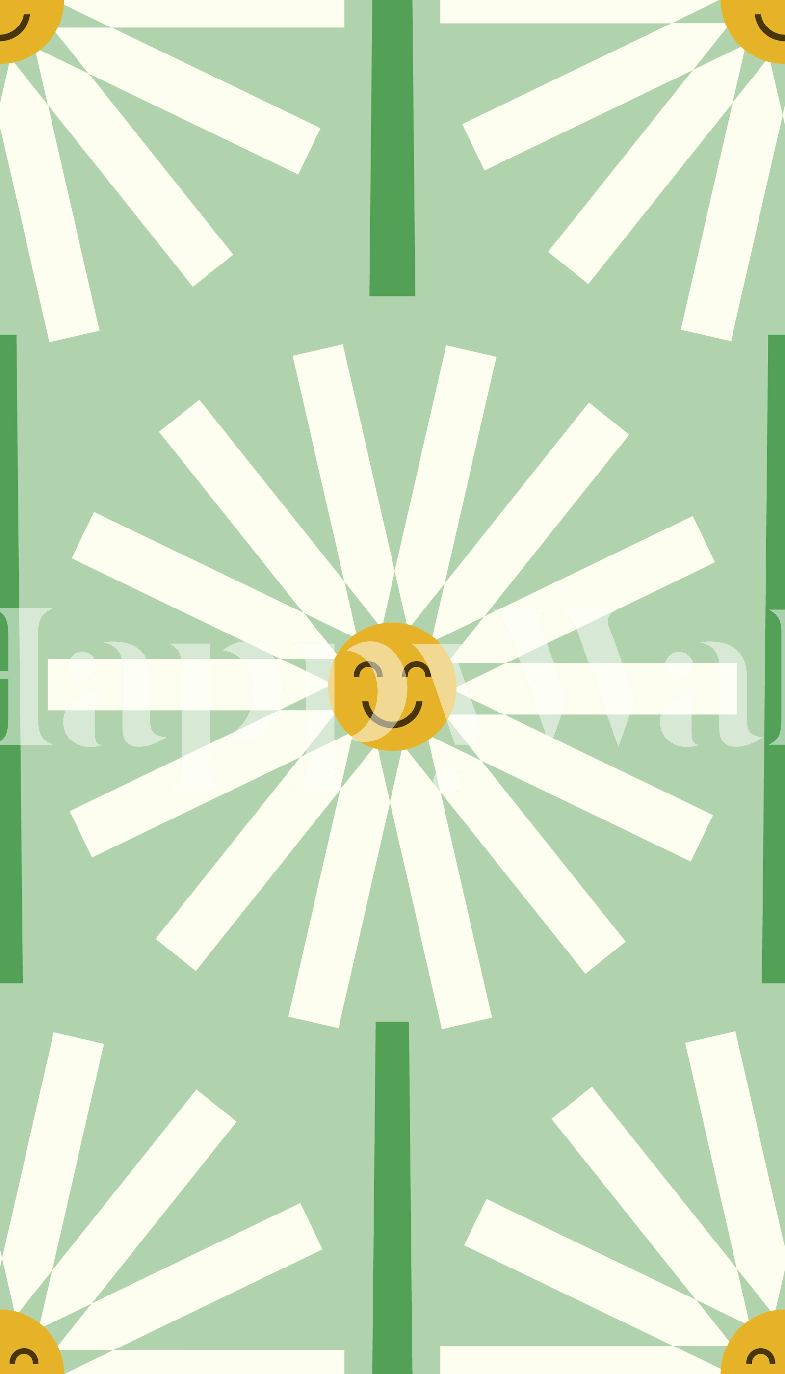 Happy Daisy green Wallpaper - happywall.com
