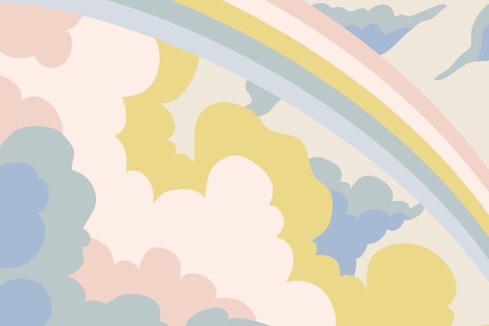 Soft Pastel Rainbow Clouds Wallpaper