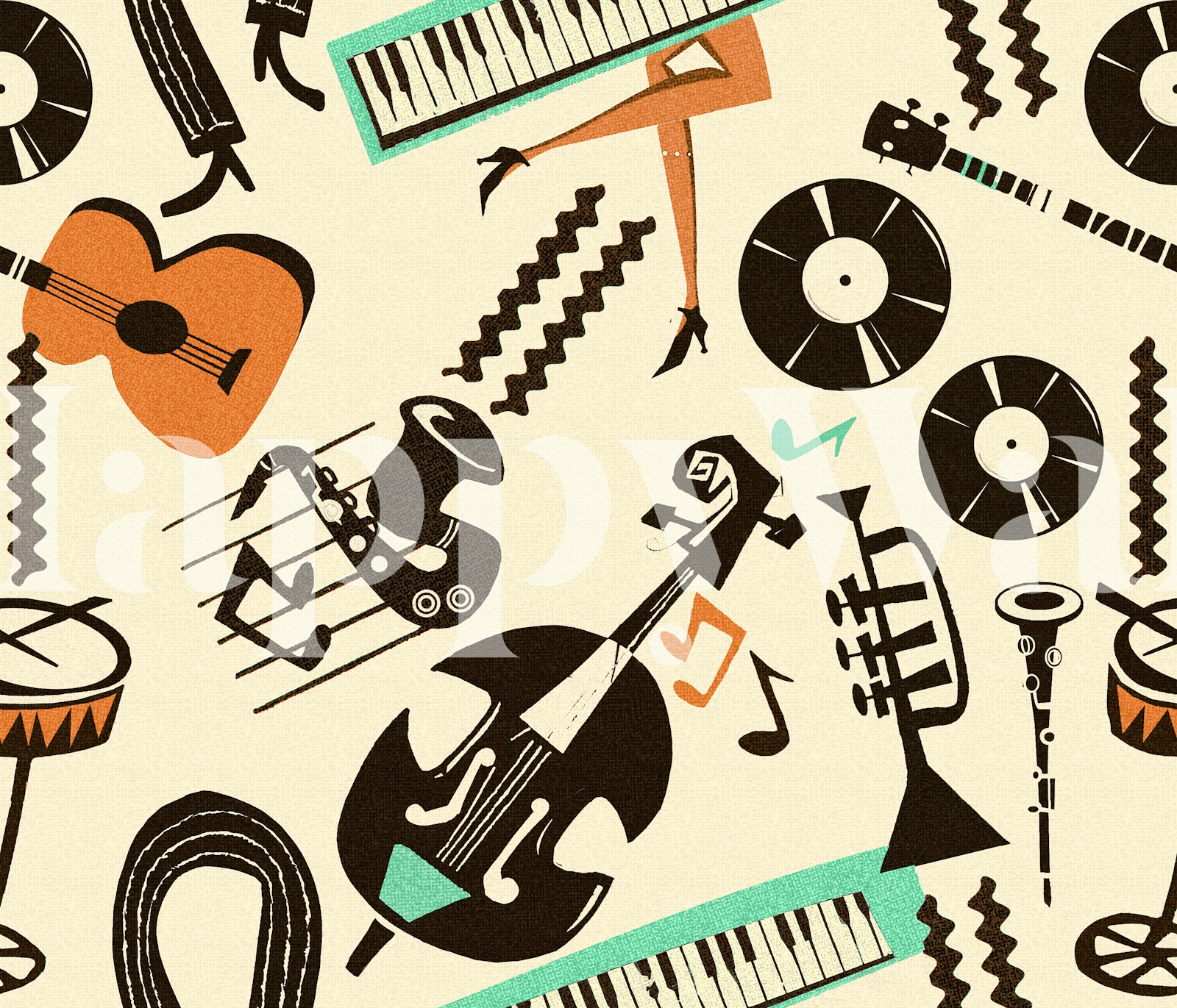 Jazz Rhythm Pattern Wallpaper - happywall.com
