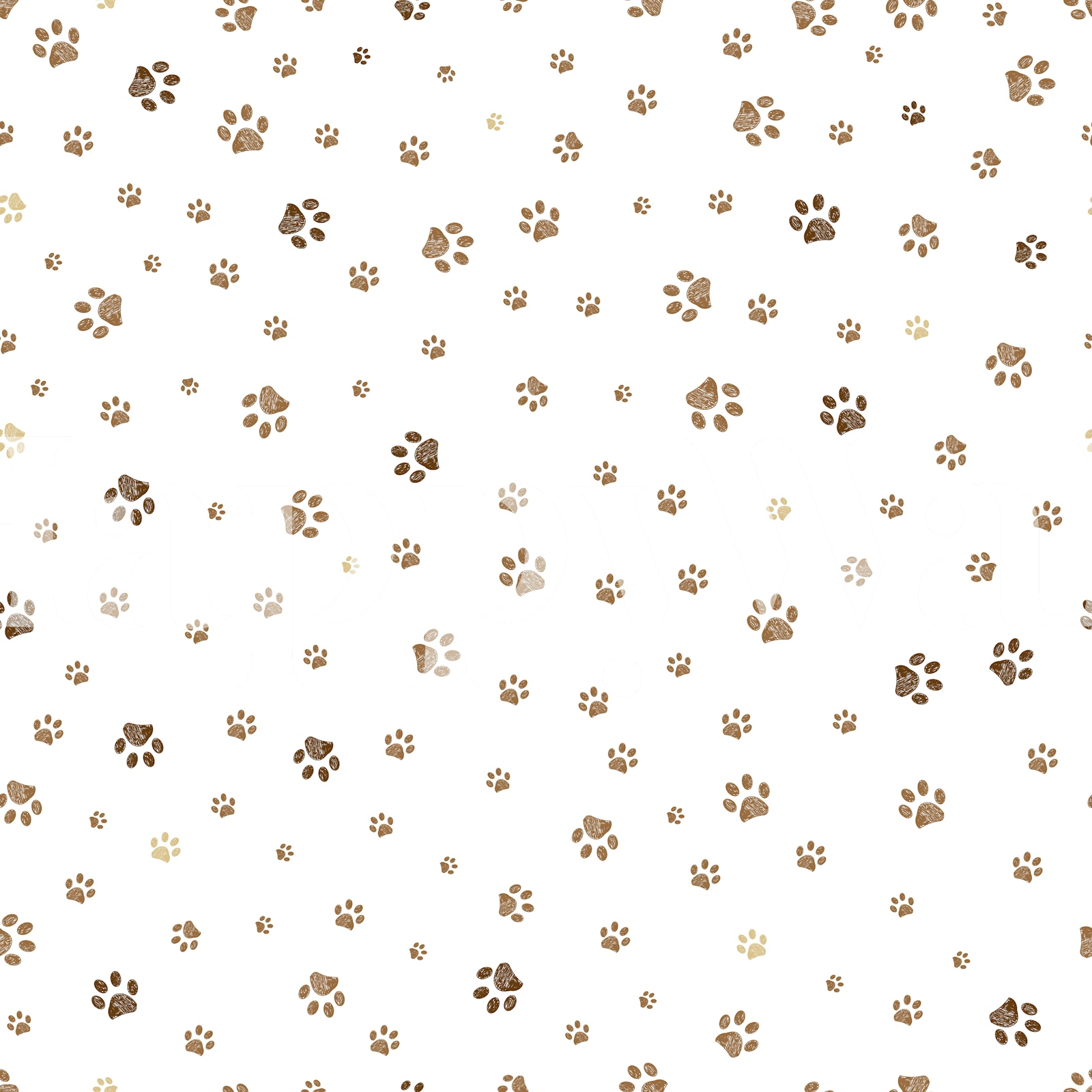 Brown Paw Prints Pattern | Happywall