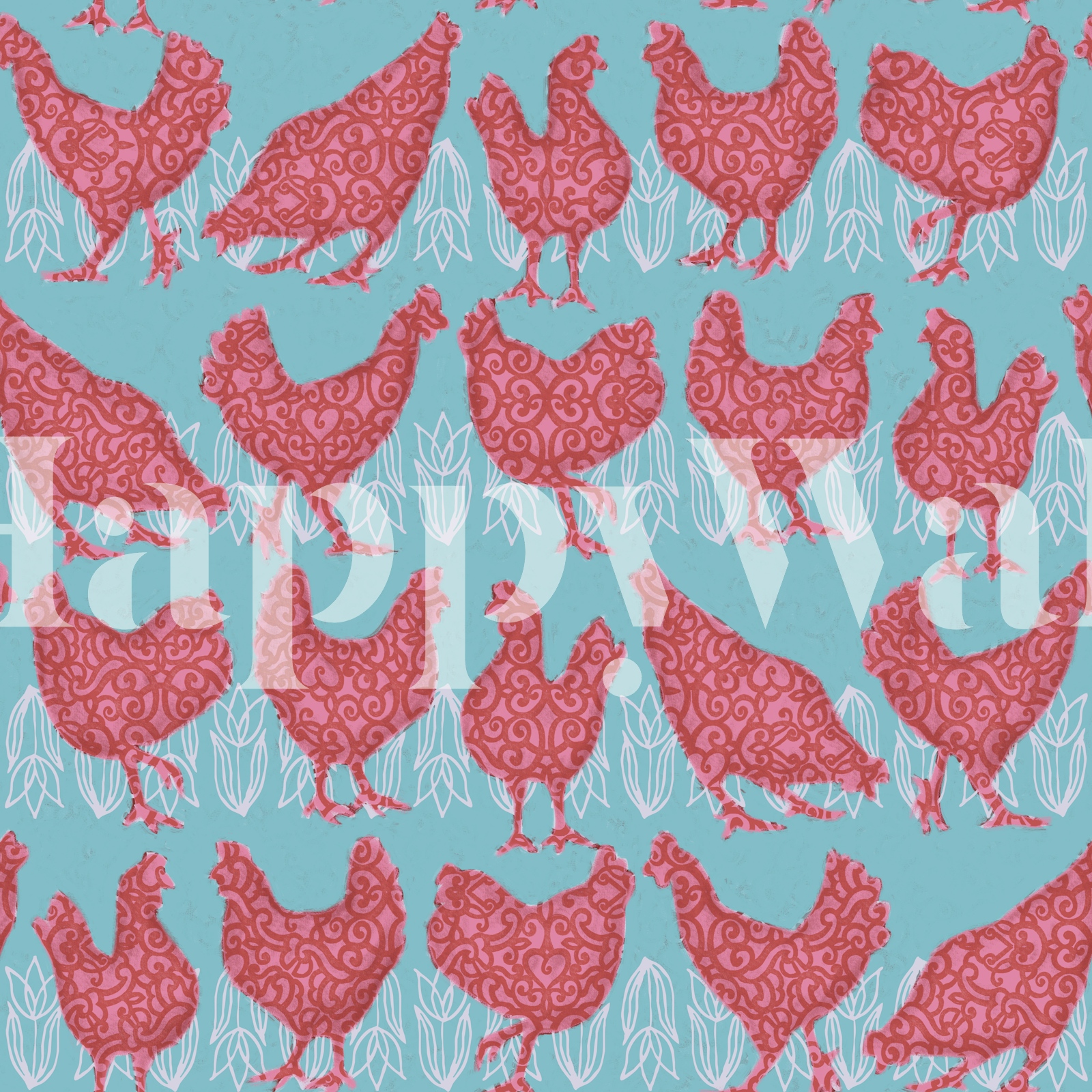 Pink Chickens Wallpaper - Happywall