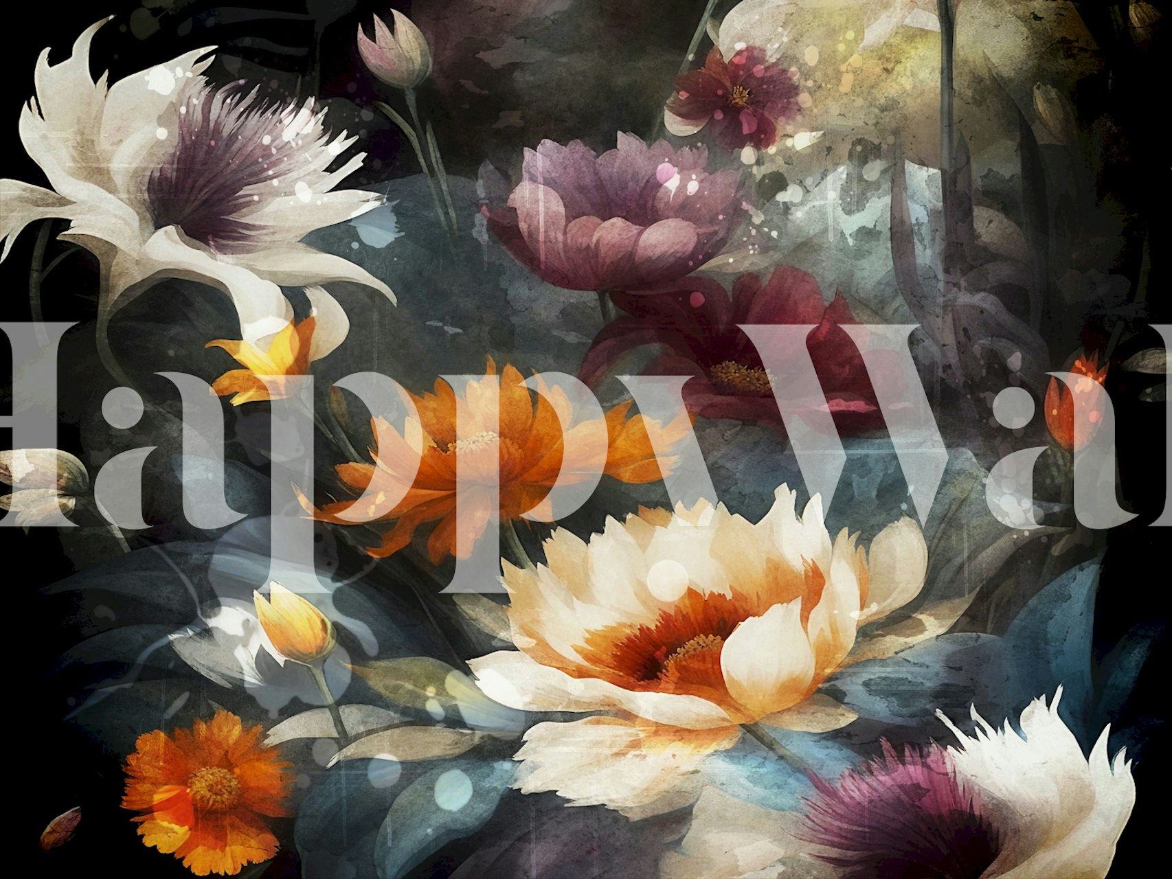 Fall Flowers Art Wallpaper - happywall.com