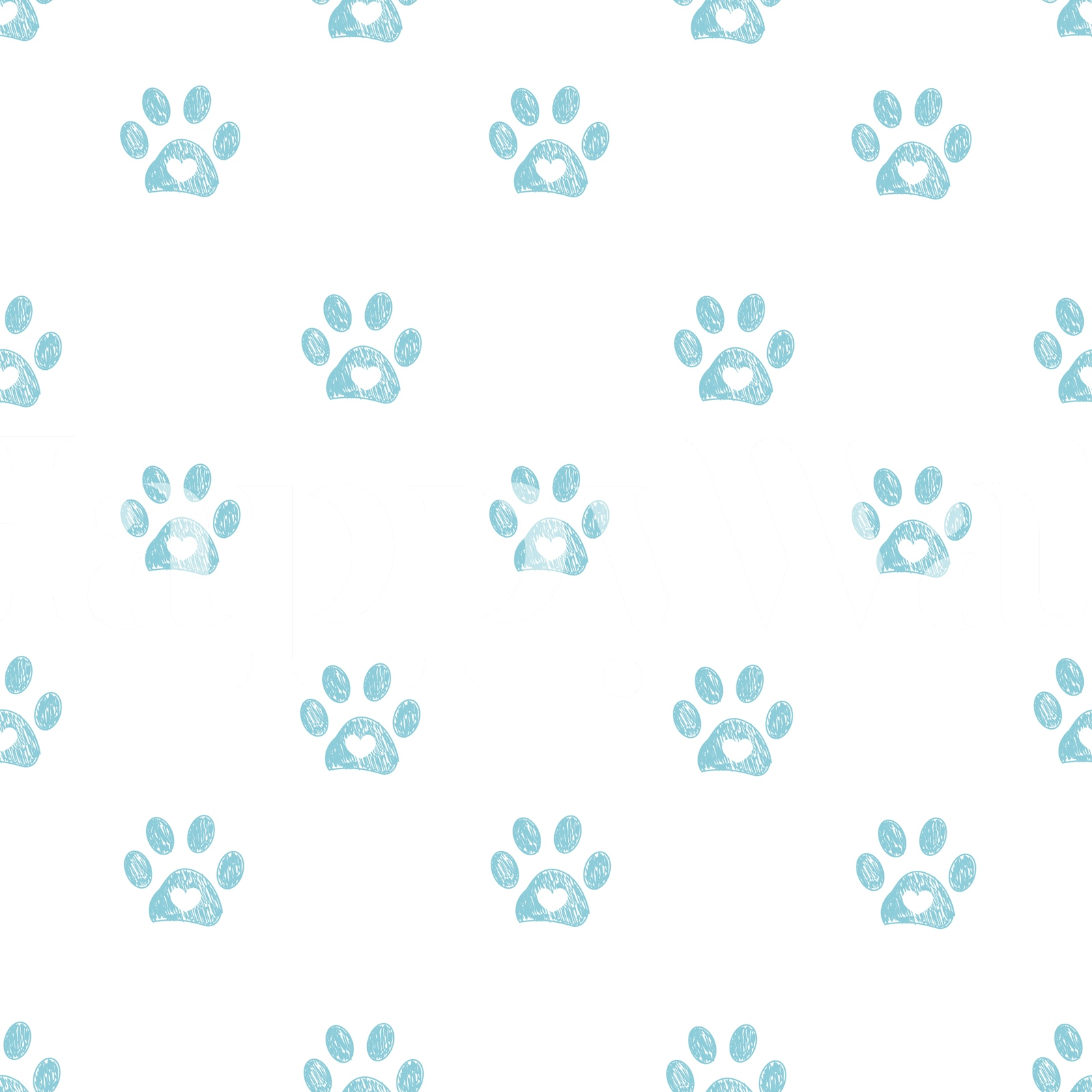 Cute Blue Paw Print Wallpaper for Pets Lovers