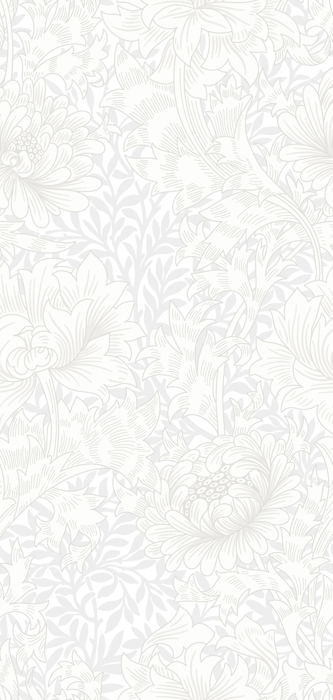 White Floral Victorian Wallpaper