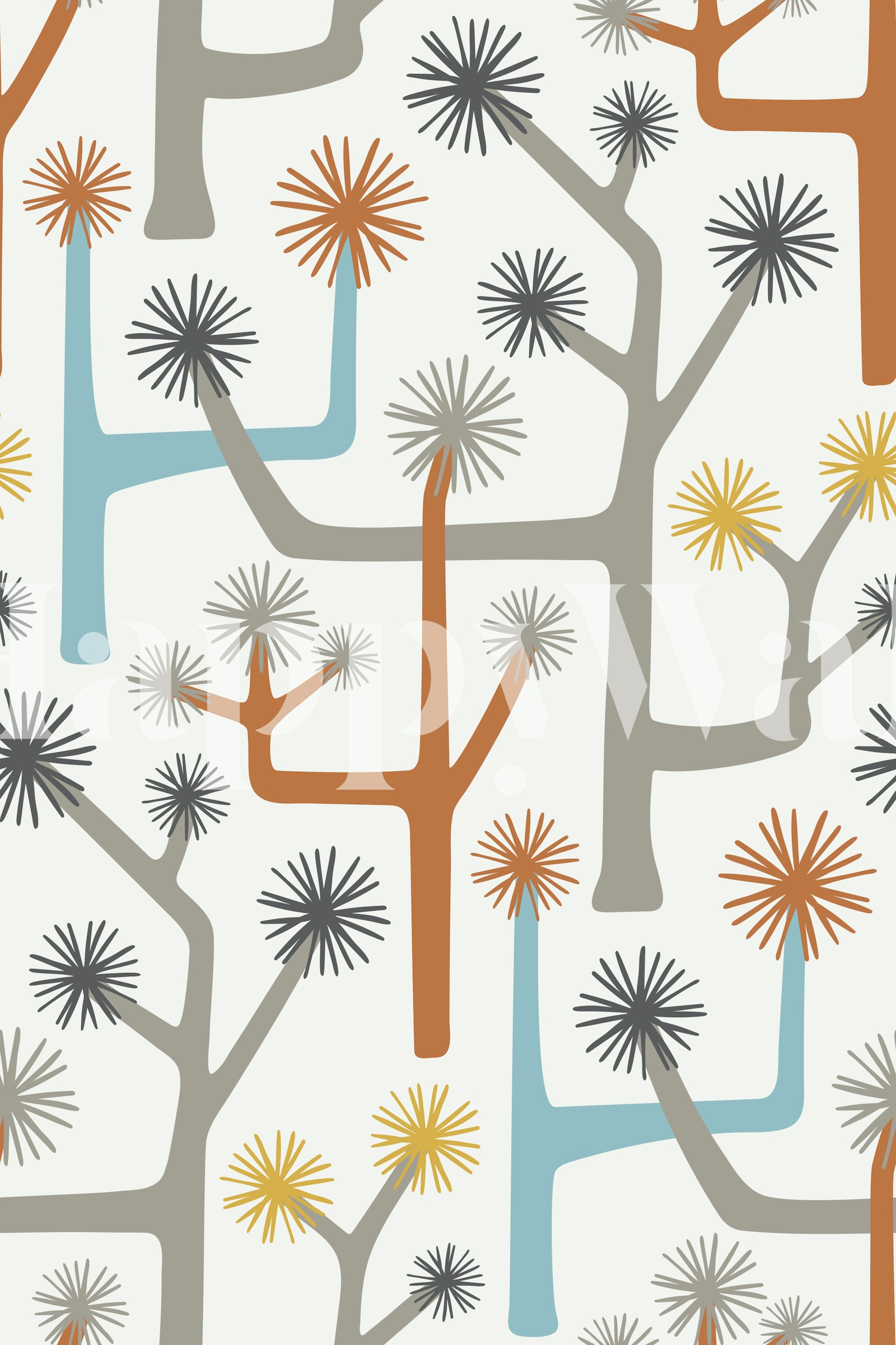 Joshua Tree Retro Mod Desert Rust Wallpaper