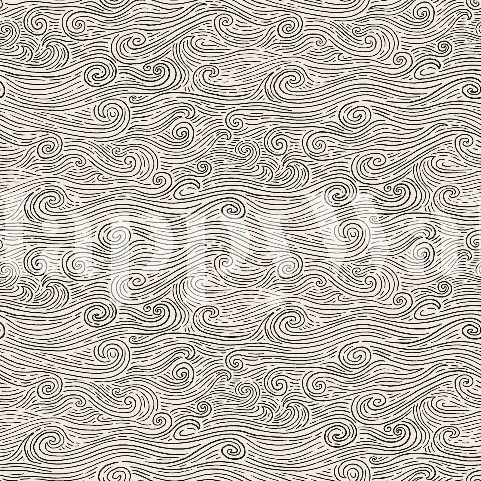 Monochrome Wave Pattern Wallpaper