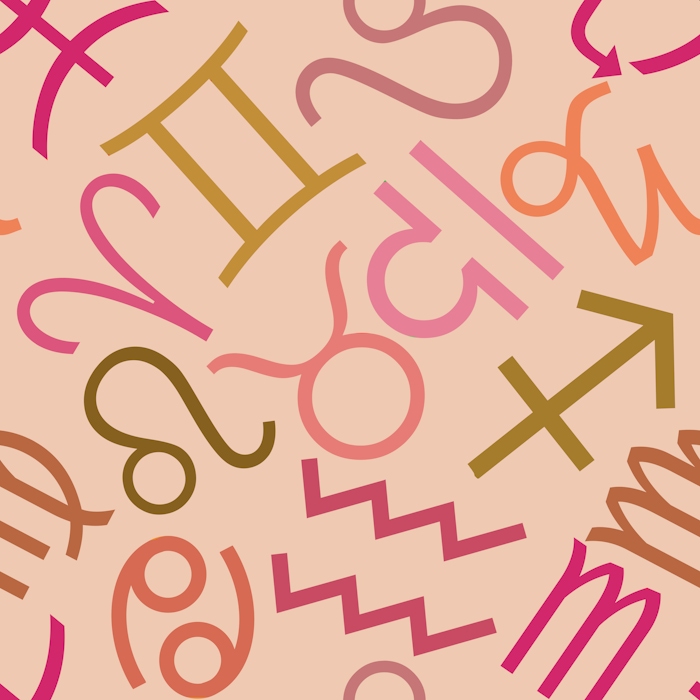 Pink Zodiac Symbol Wallpaper for Unique Decor