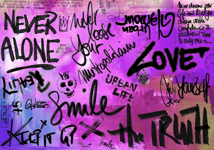 Pink Urban Street Typography Wallpaper