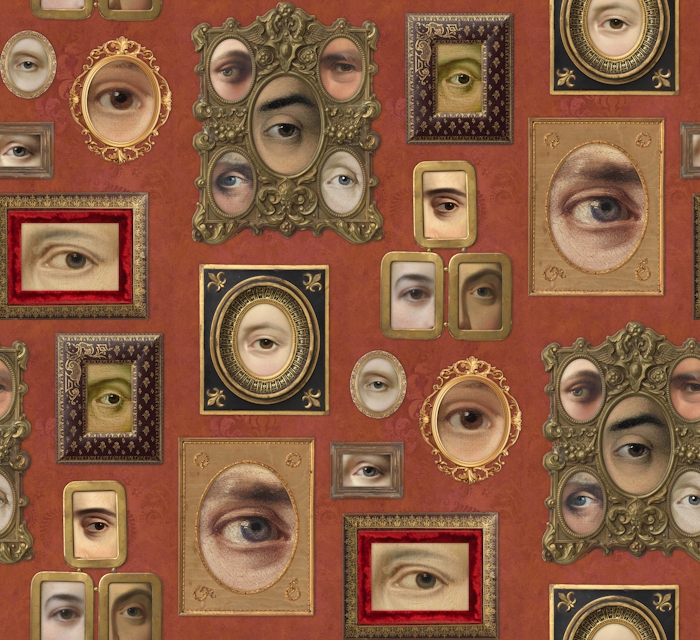 Victorian Eye Portrait Wallpaper in Copper