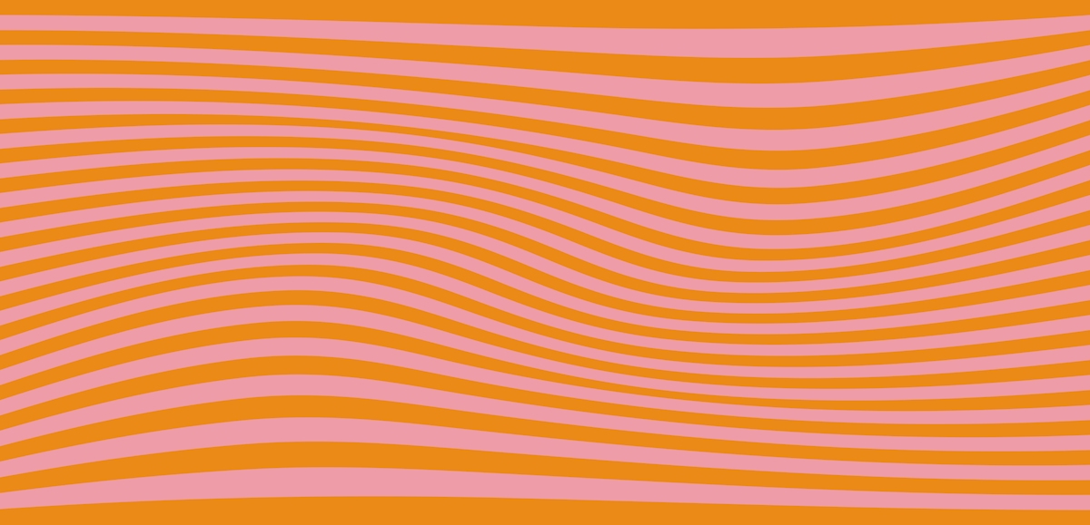 Orange Scandi Wave Stripes Wallpaper | happywall.com