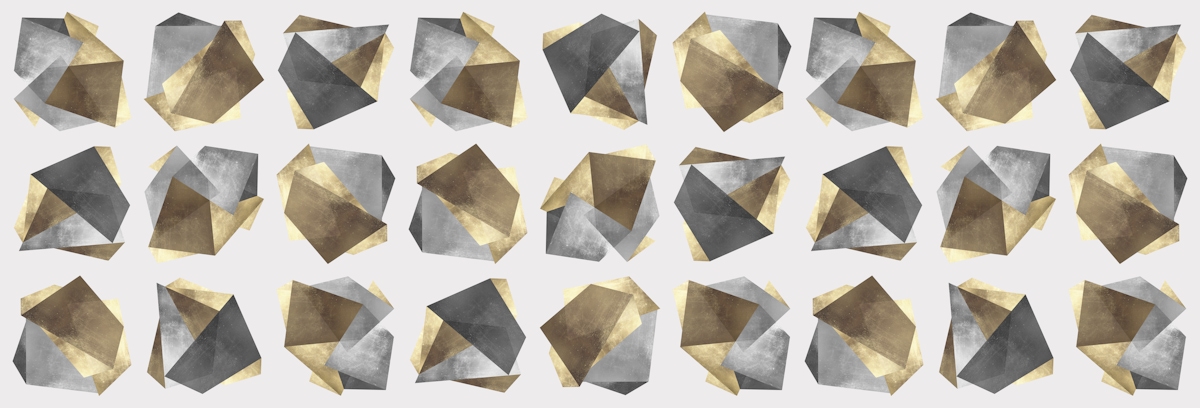 Modern Gold and Gray Geometric Wallpaper