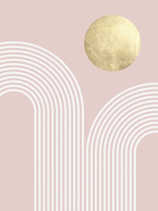 Gold and Pink Geometry - Happywall