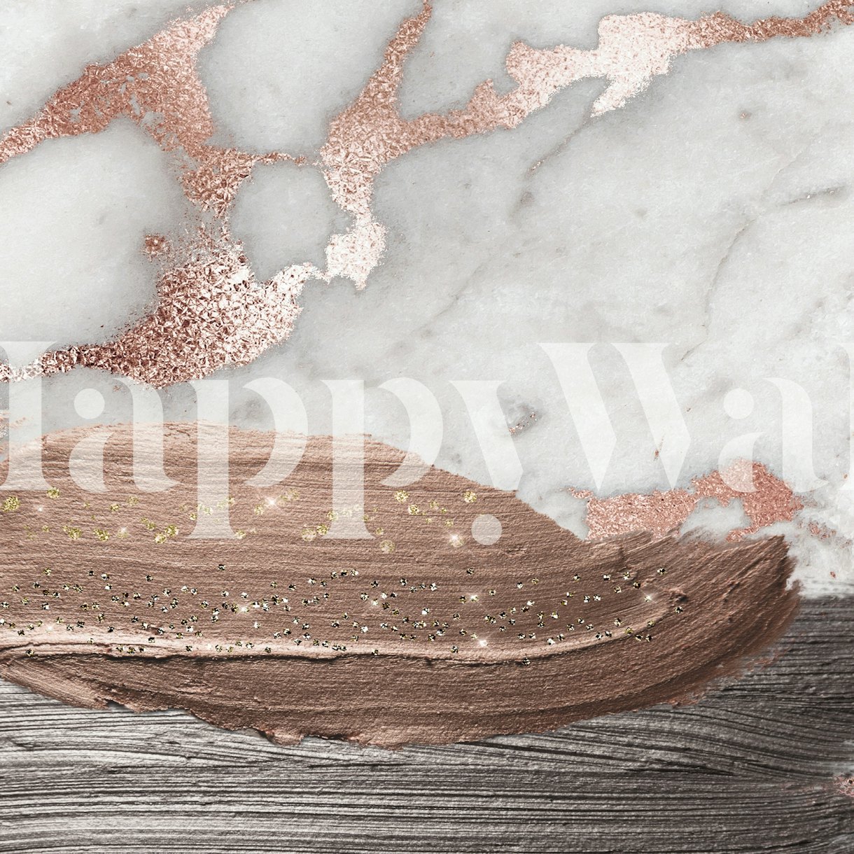 Marble Copper Blush and Metal wallpaper - Happywall