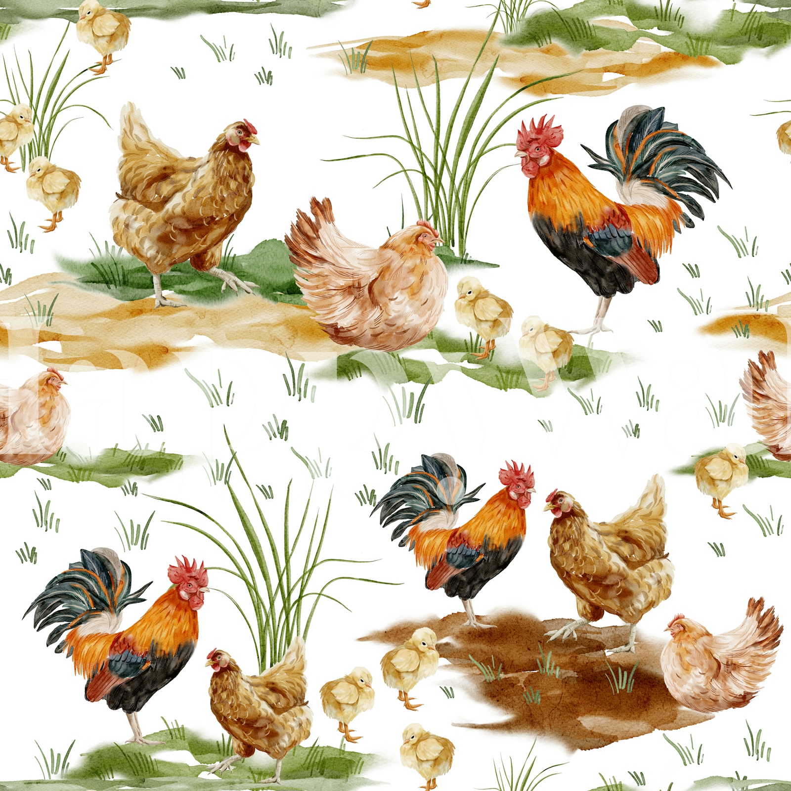 Chicken Farm Nursery Wallpaper